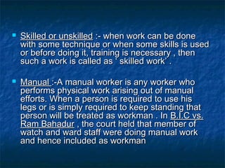 concept of workman under id act | PPT