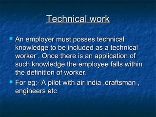 concept of workman under id act | PPT