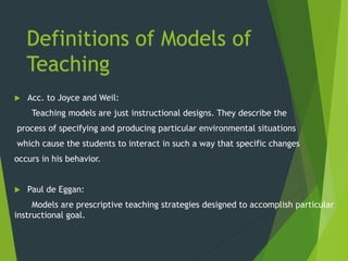 Models of teaching | PPTX