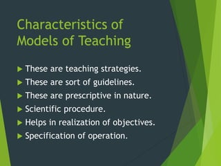 Models of teaching | PPTX