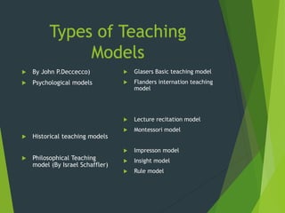 Models of teaching | PPTX