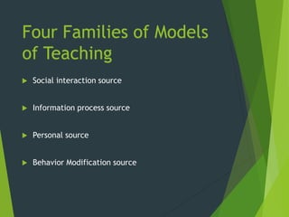 Models of teaching | PPTX