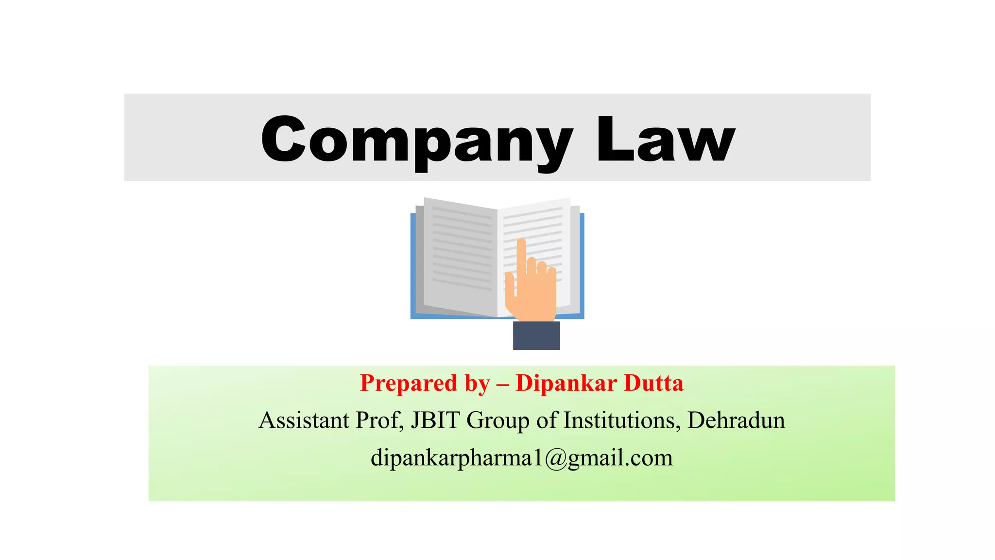 Company Law: Defination , Types , Incorporation, Chages from Pvt to ...