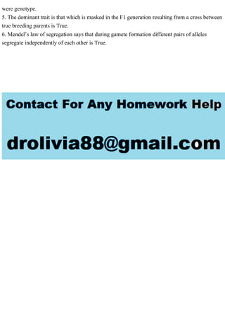 Define1. Reciprocal cross –2. True or pure-breeding –Fill in t.pdf