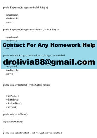 define a class name Employee whose objects are records for employee..pdf