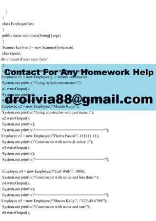 define a class name Employee whose objects are records for employee..pdf