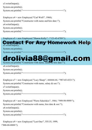 define a class name Employee whose objects are records for employee..pdf
