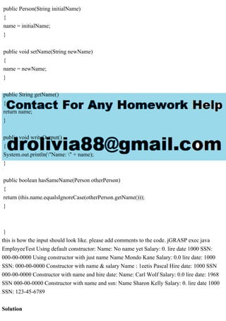 define a class name Employee whose objects are records for employee..pdf