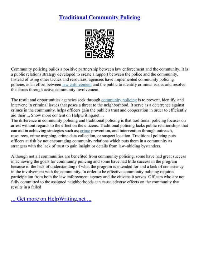 Define Community Policing | PDF