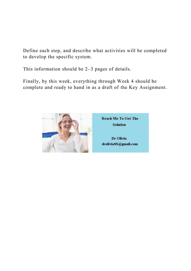 Define each step, and describe what activities will be complet.docx