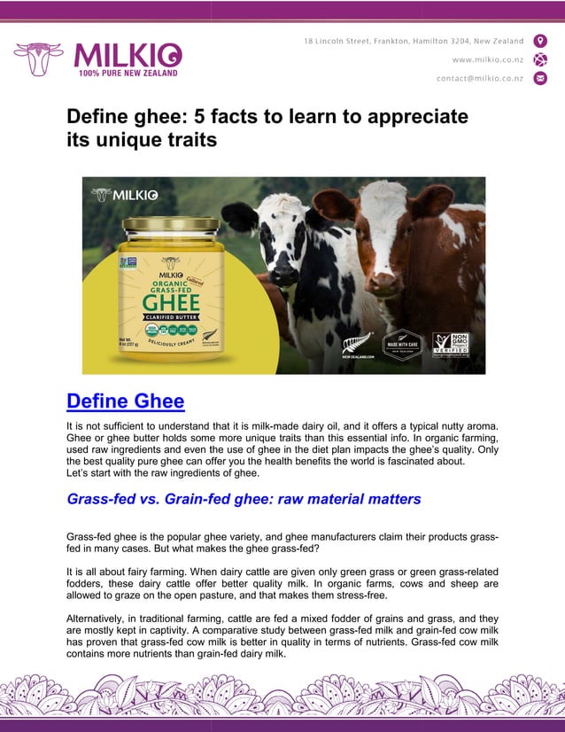 Define ghee | PDF | Healthy Cooking and Eating | Food & Drink