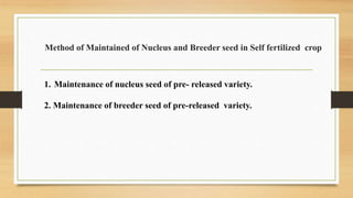 Define Hybrid. Features and Method of Maintained Nucleus and Breeder ...