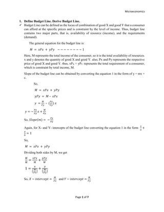Microeconomics: Concept of Indifference Curve and Budget Line ...