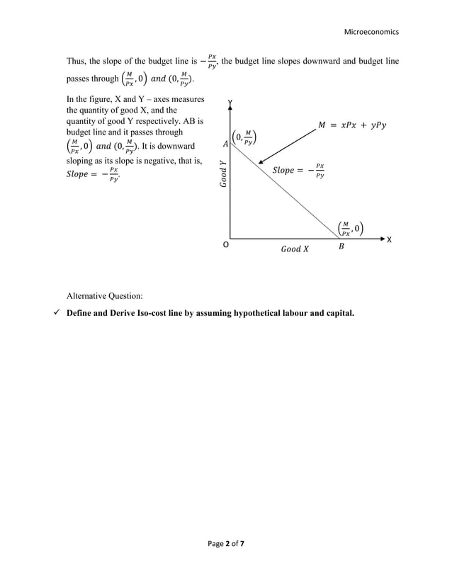 Microeconomics: Concept of Indifference Curve and Budget Line ...