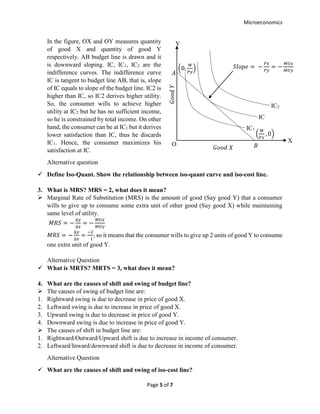 Microeconomics: Concept of Indifference Curve and Budget Line ...