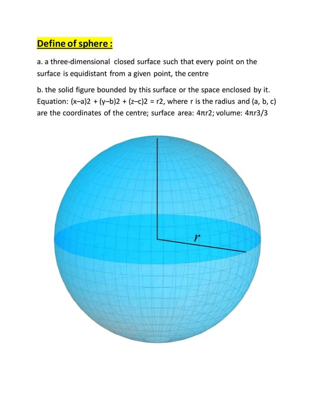 Define of sphere | DOCX
