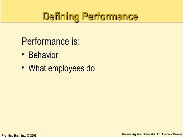Define performance & choosing a measurement approach