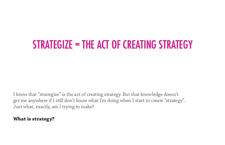 Define strategize