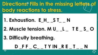 Define Stress in MAPEH for grade 5 students | PPTX