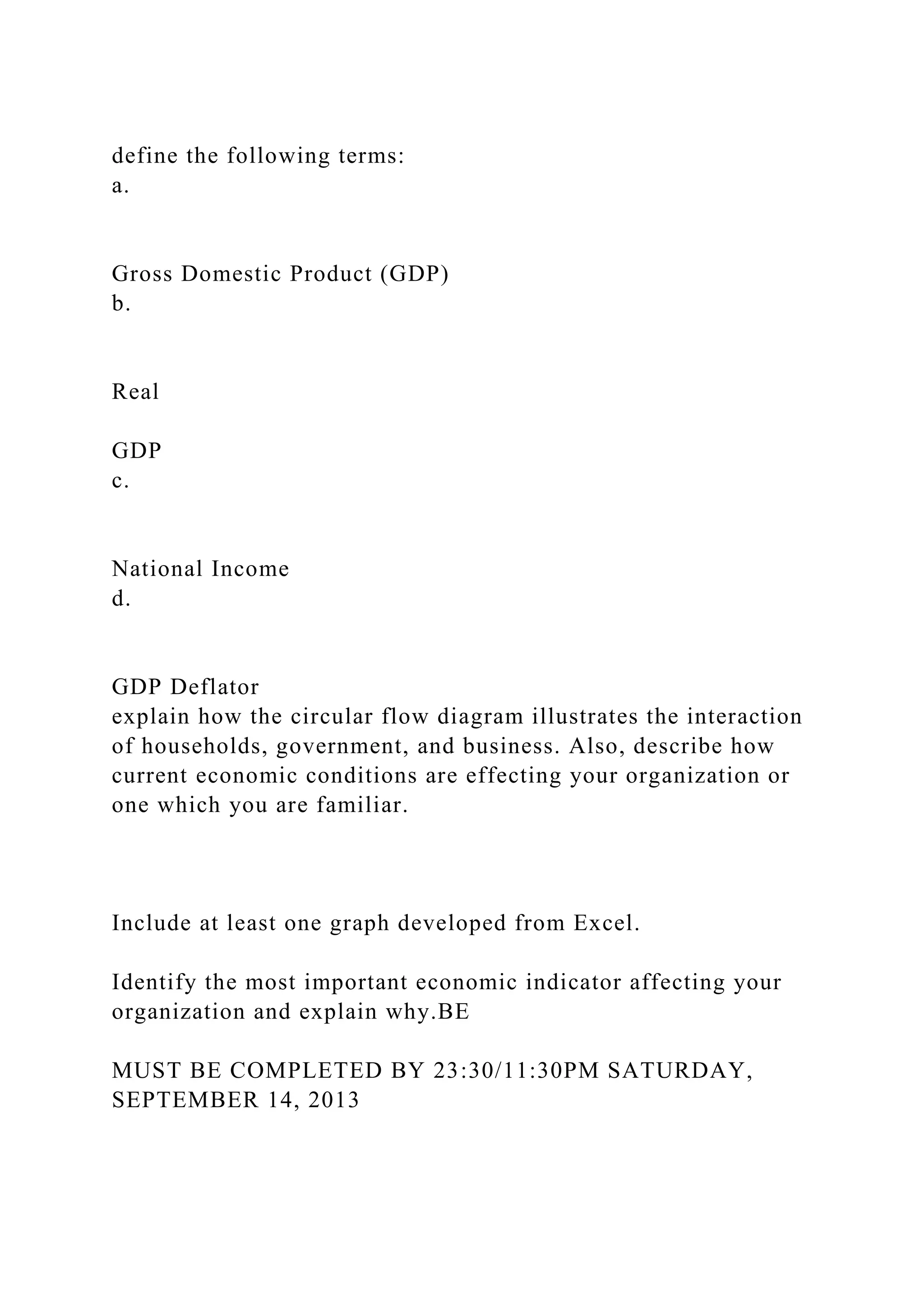 define the following termsa.Gross Domestic Product (GDP)b.docx