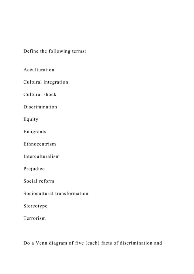 Define the following terms AcculturationCultural.docx