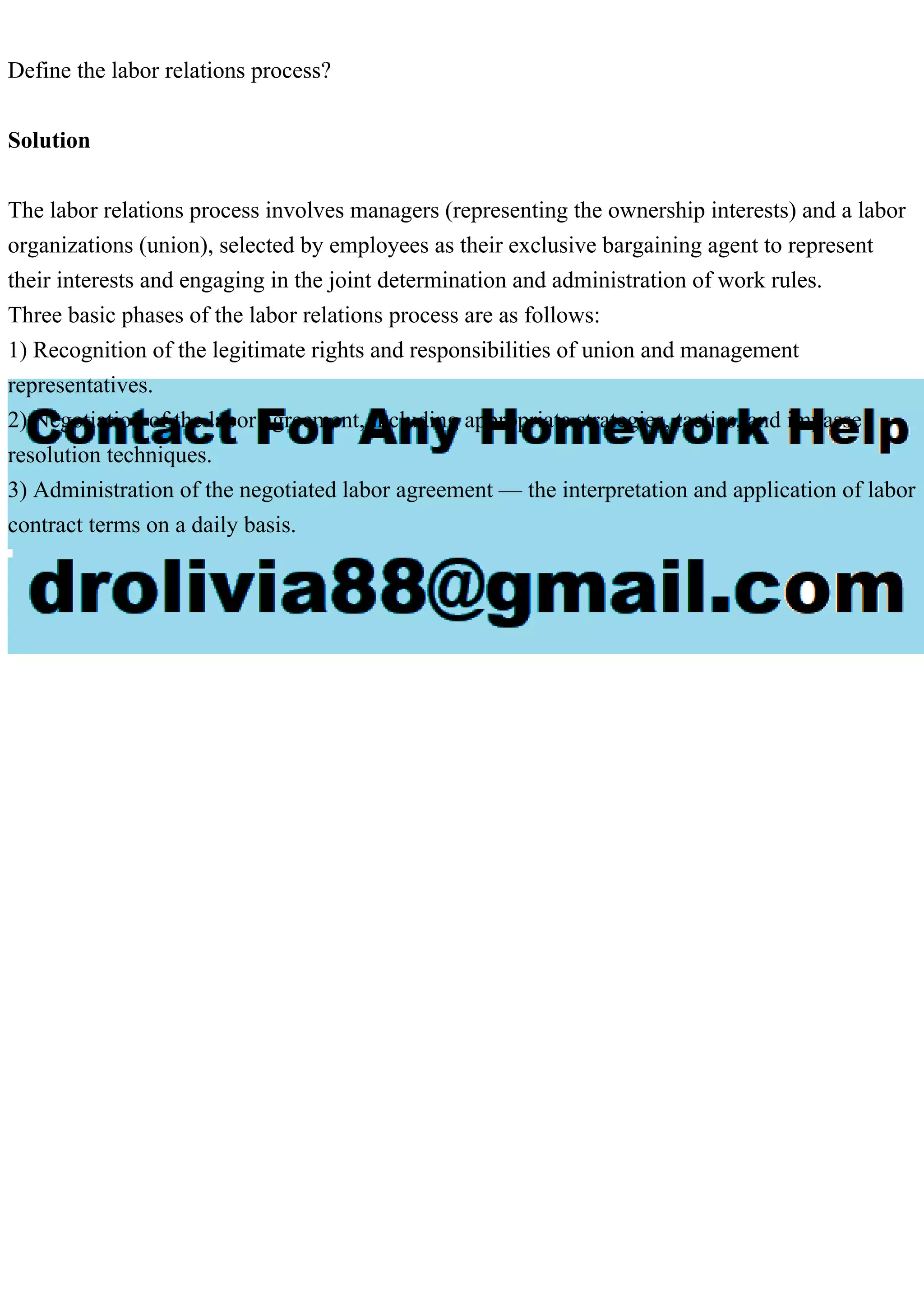 Define the labor relations processSolutionThe labor relations.pdf