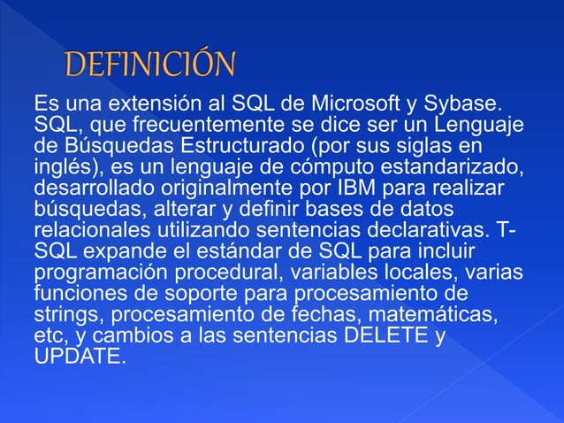 lenguaje transact | PPT