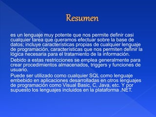 lenguaje transact | PPT