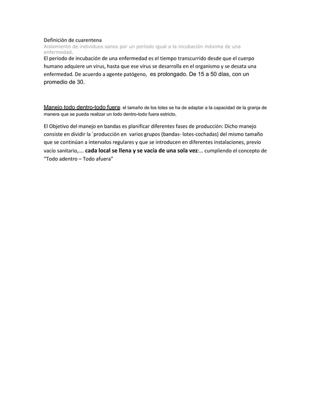 Definición de cuarentena | PDF