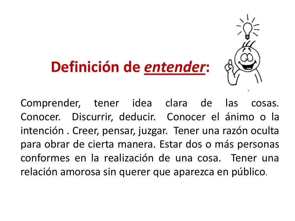 Definición de entender