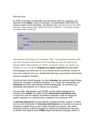 Definición de html | DOCX