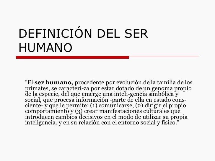 Definición del ser humano