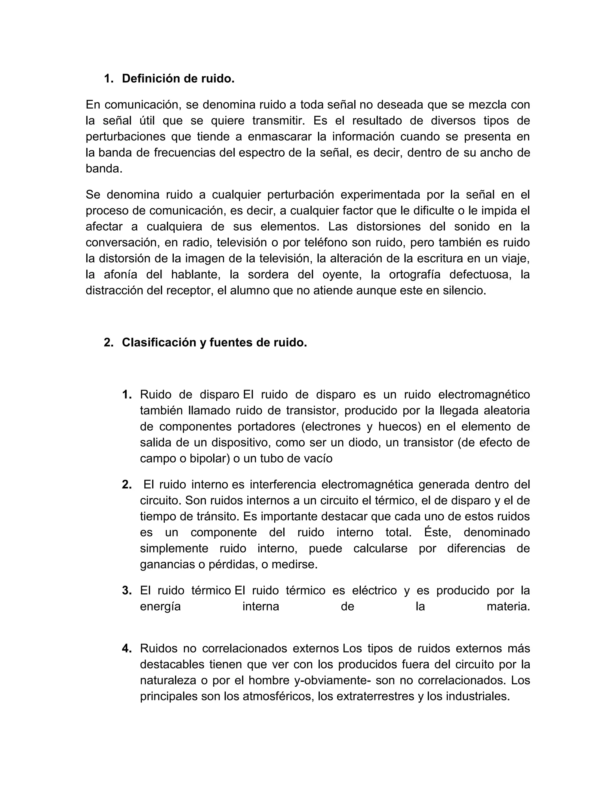 Definición de ruido | DOCX