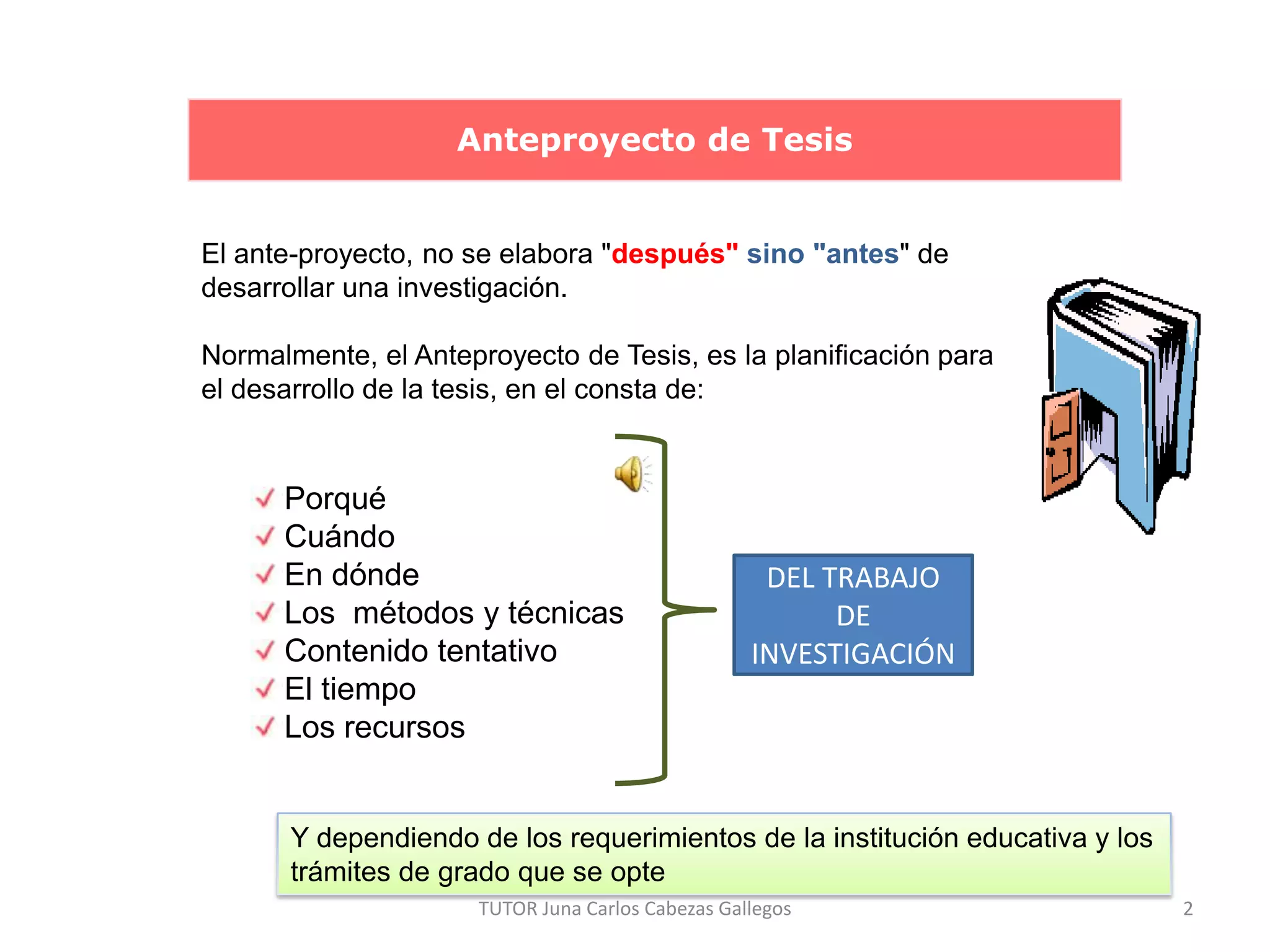Definición tesis | PPT