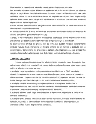 Definicion arancel | PDF