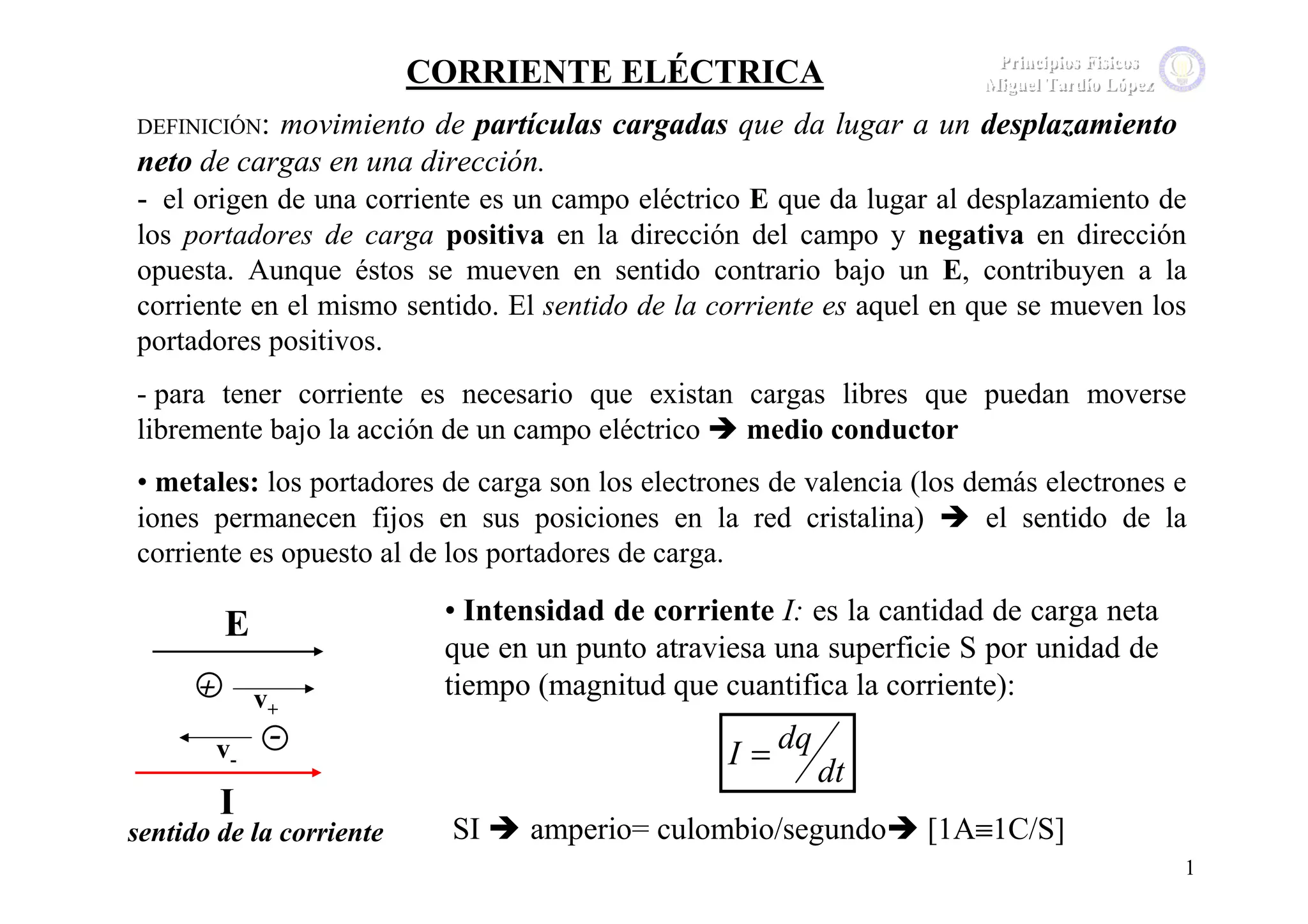 Definicion de corriente electrica | PDF