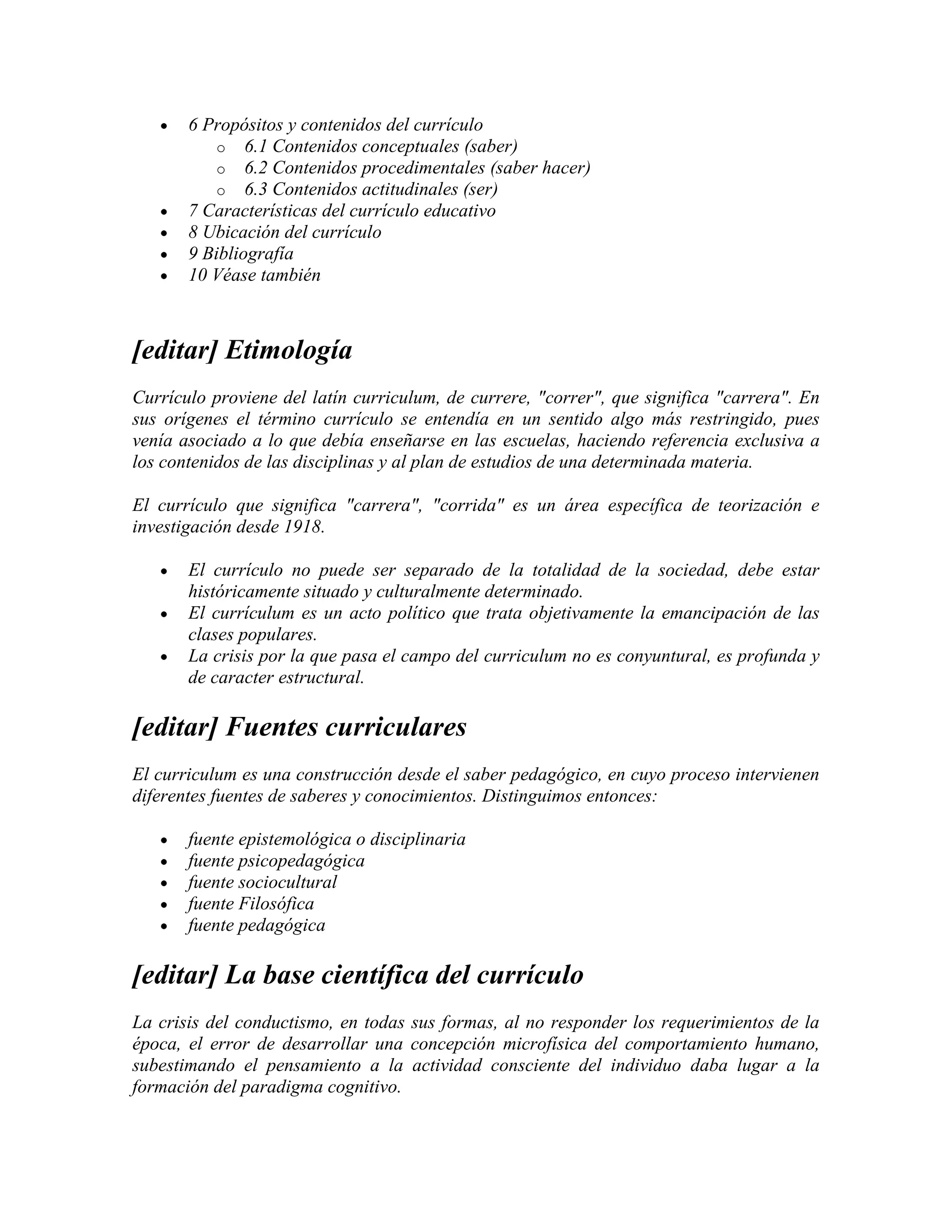 Definicion de curriculum | PDF
