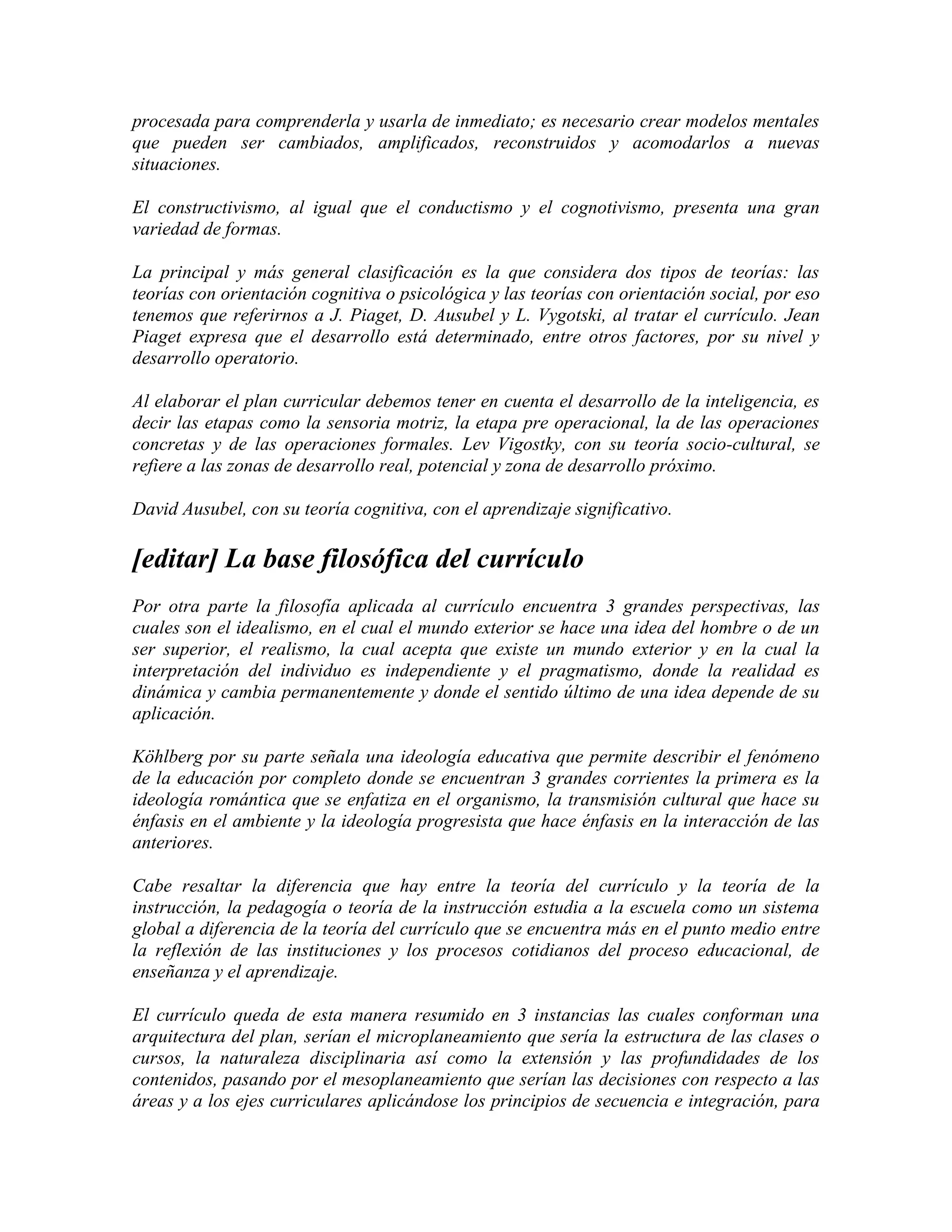 Definicion de curriculum | PDF