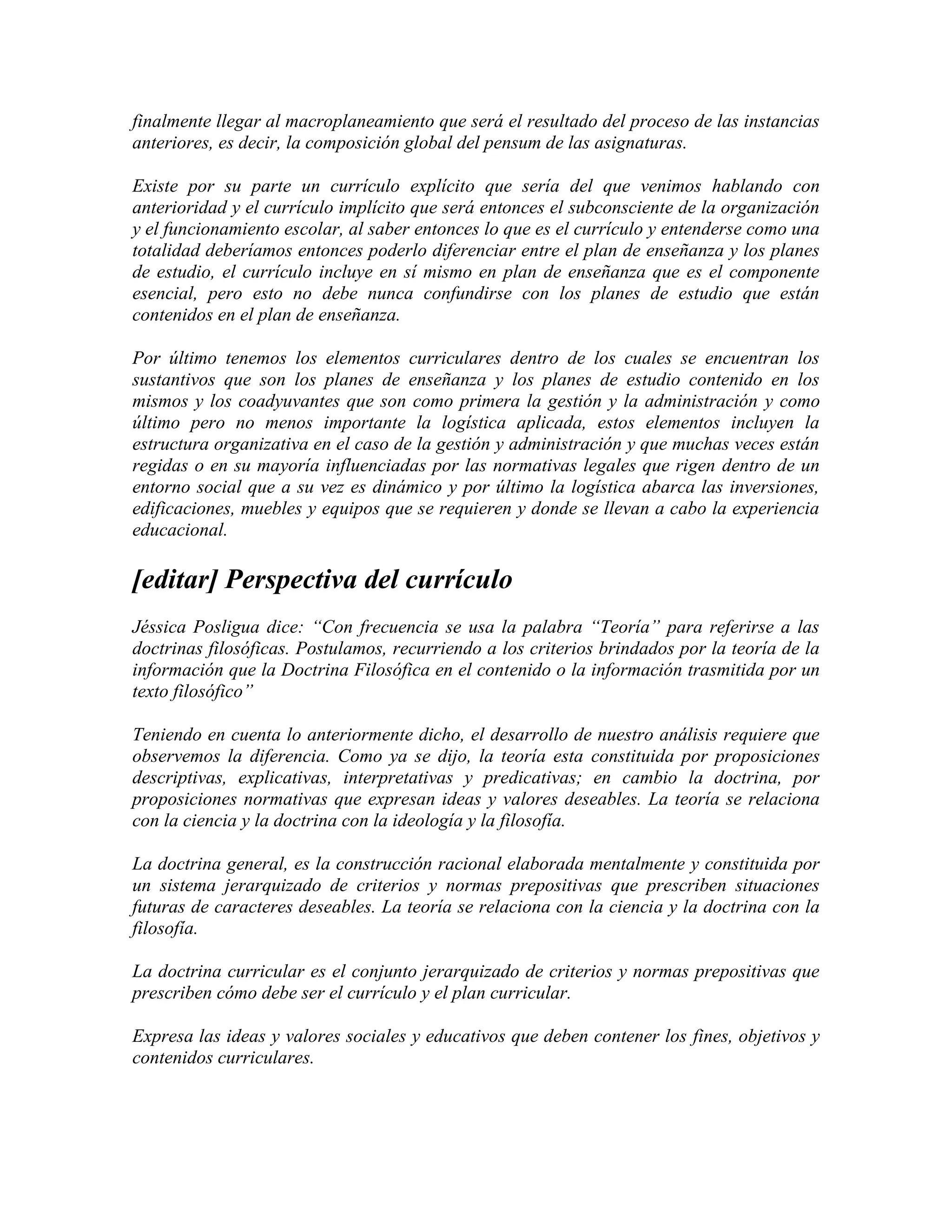 Definicion de curriculum | PDF