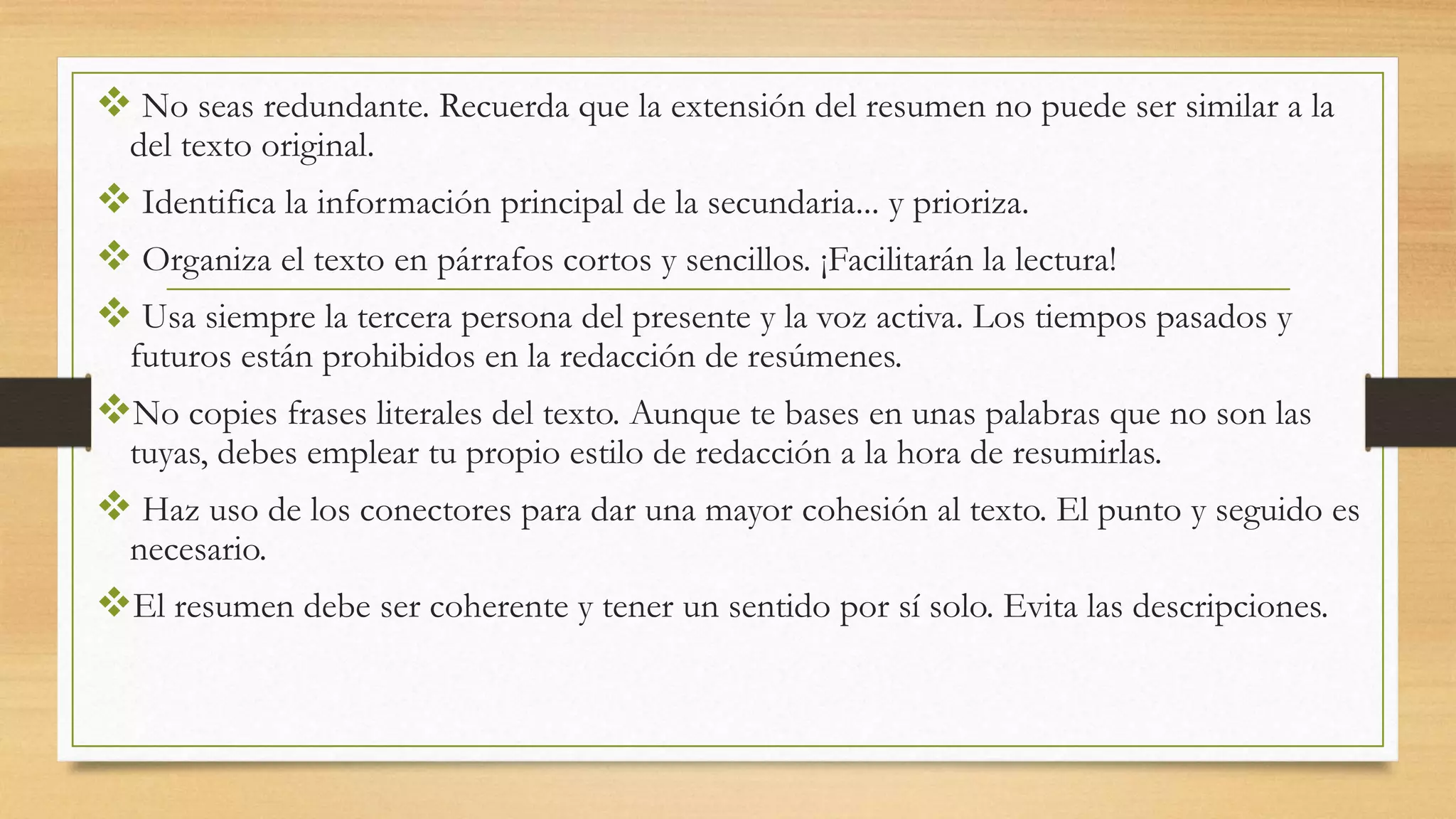 Definicion del resumen | PPT