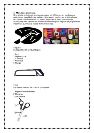 Definicion de materiales | DOCX