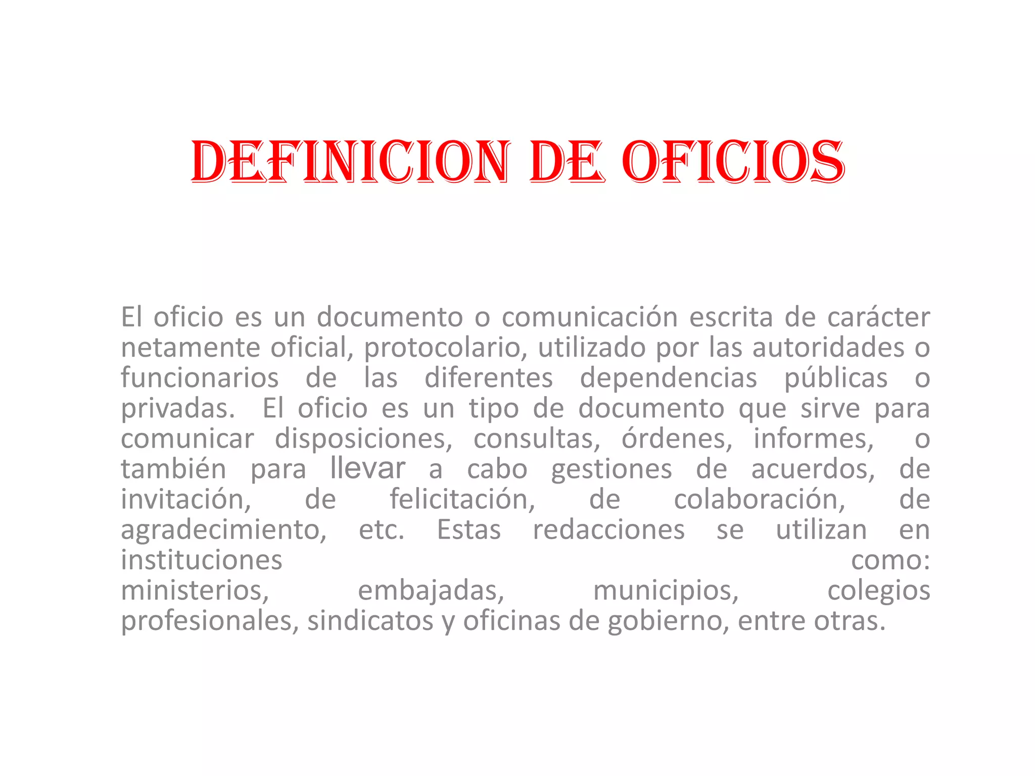 Definicion de oficios | PPTX