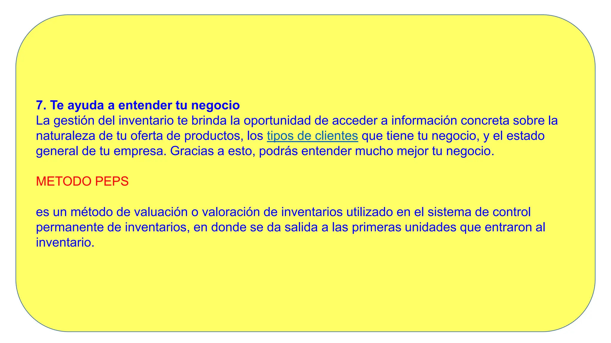 DEFINICION E IMPORTANCIA DE INVENTARIOS METODO PEPS.pptx | Logistics ...