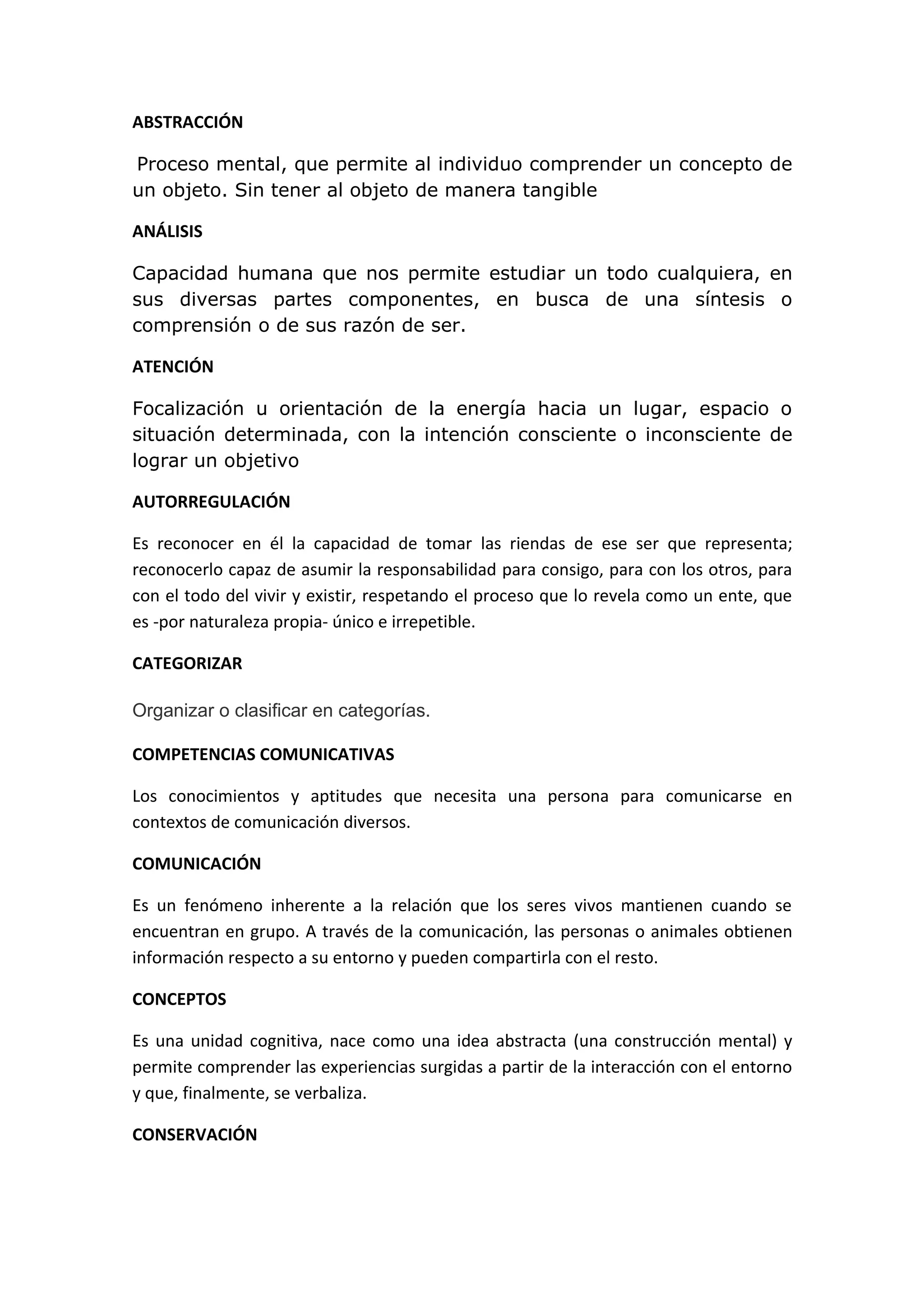 GLOSARIO Y CUADRO CQA | PDF