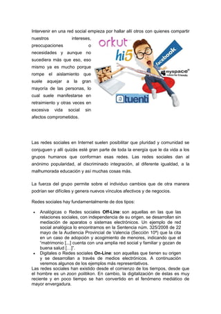 Definicion redes sociales | PDF