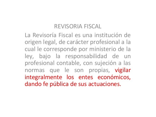 Definicion Revisoria Fiscal