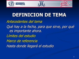Definicion tema | PPT