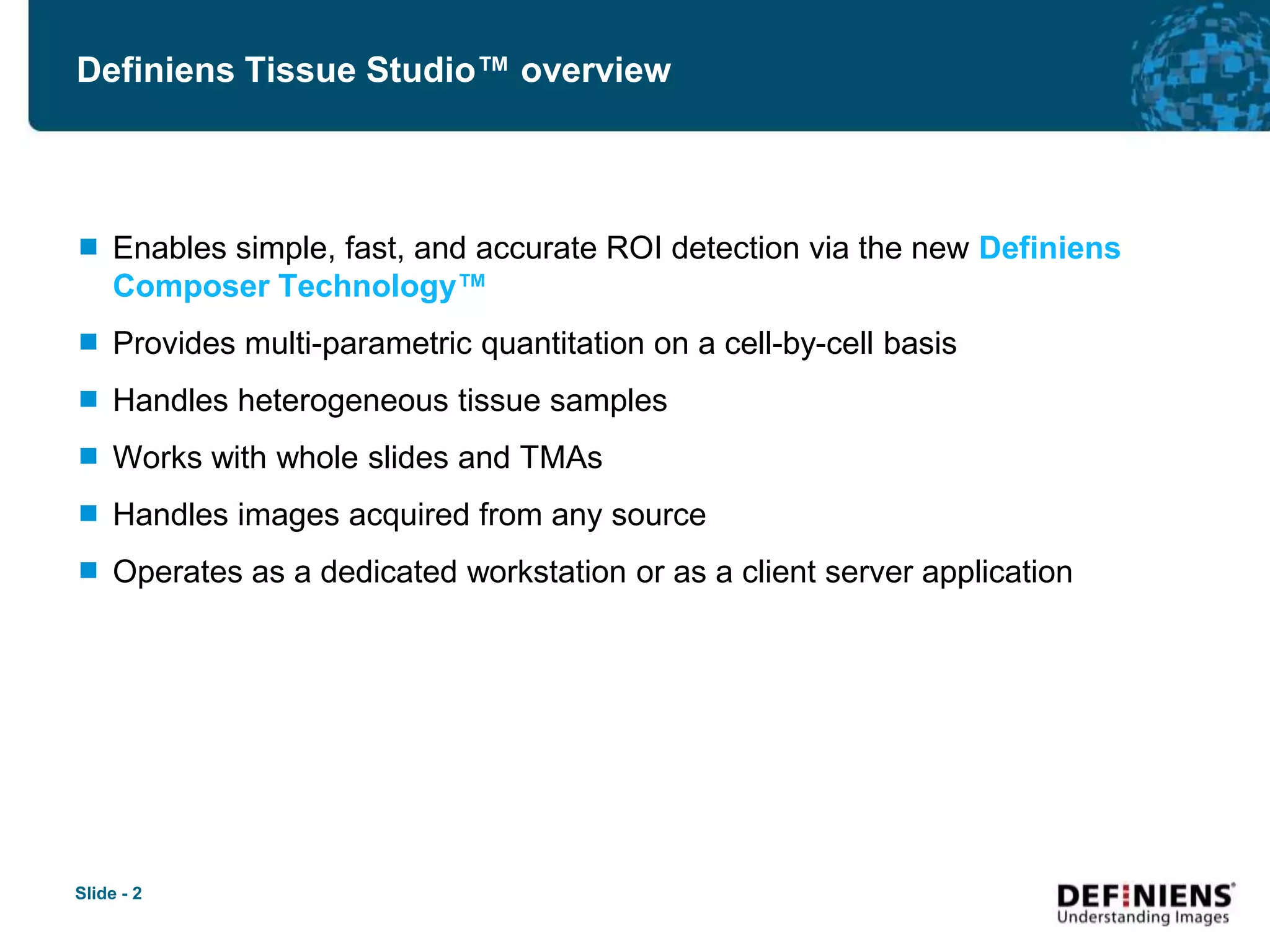 Definiens Tissue Studio Advanced Digital Pathology Image Analysis ...