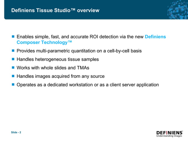 Definiens Tissue Studio Advanced Digital Pathology Image Analysis Solution | PPTX