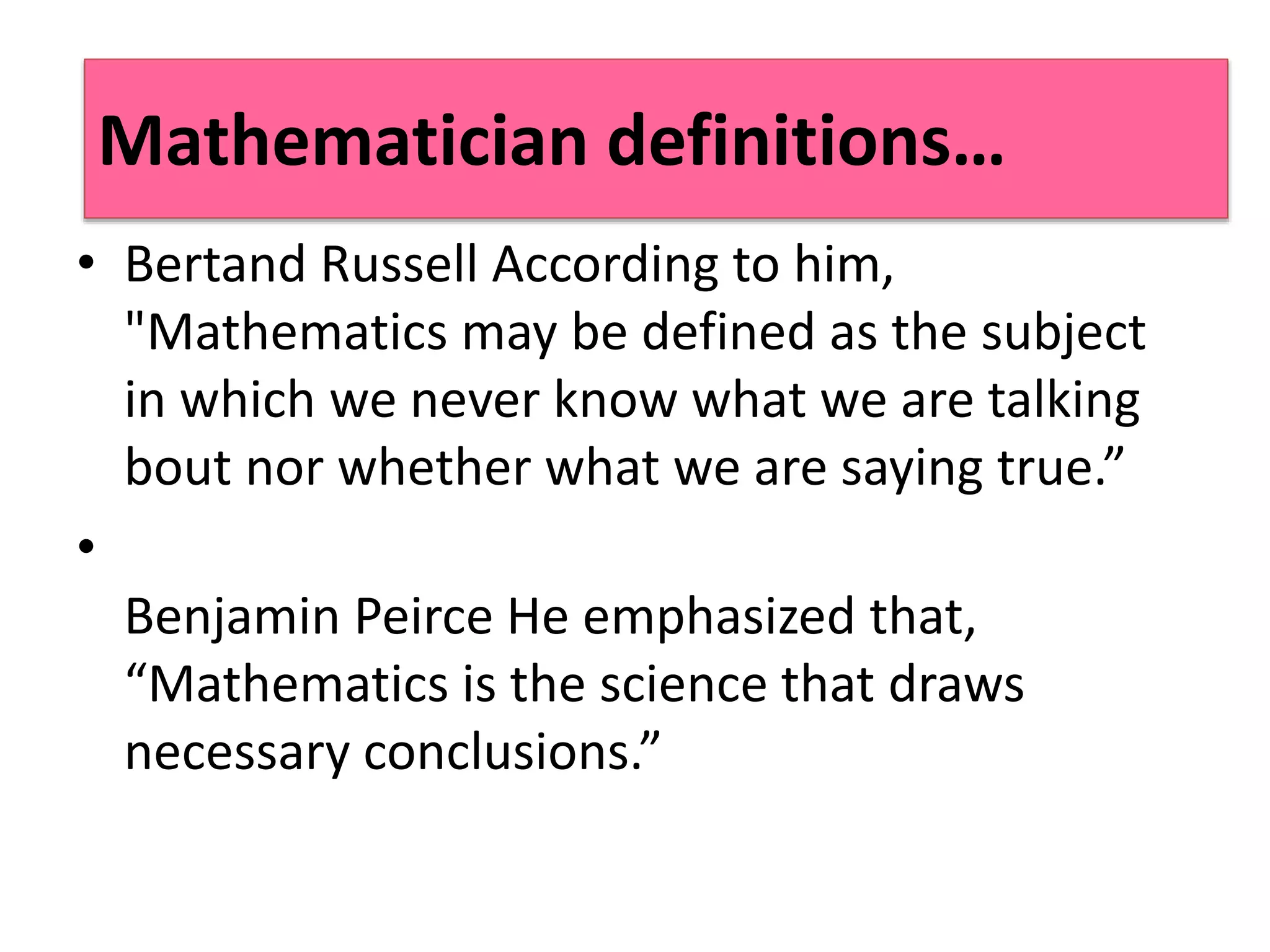 DEFINITION OF MATHEMATICS | PPTX